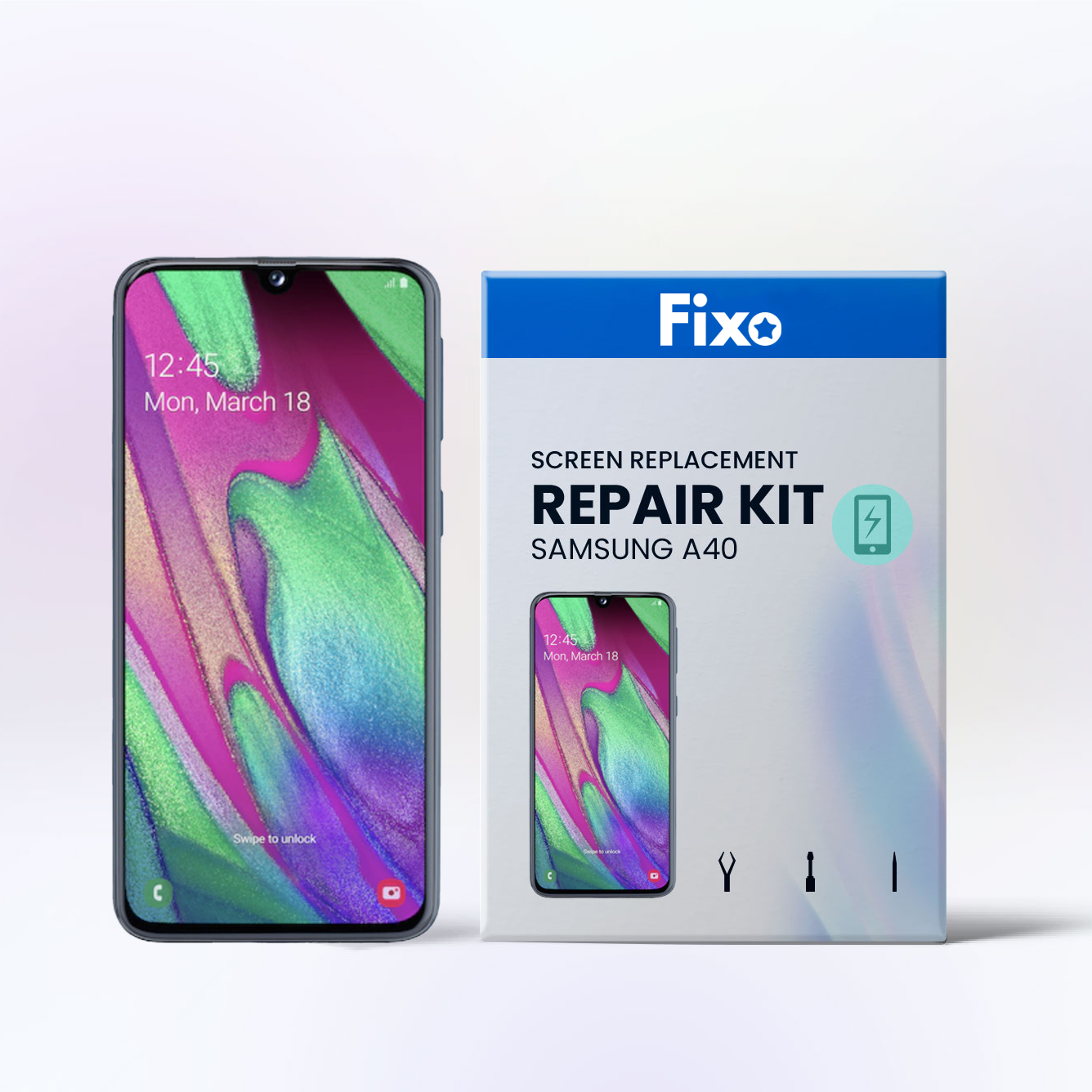Samsung Galaxy A40 DIY LCD Screen Replacement / Repair Kit - Fixo