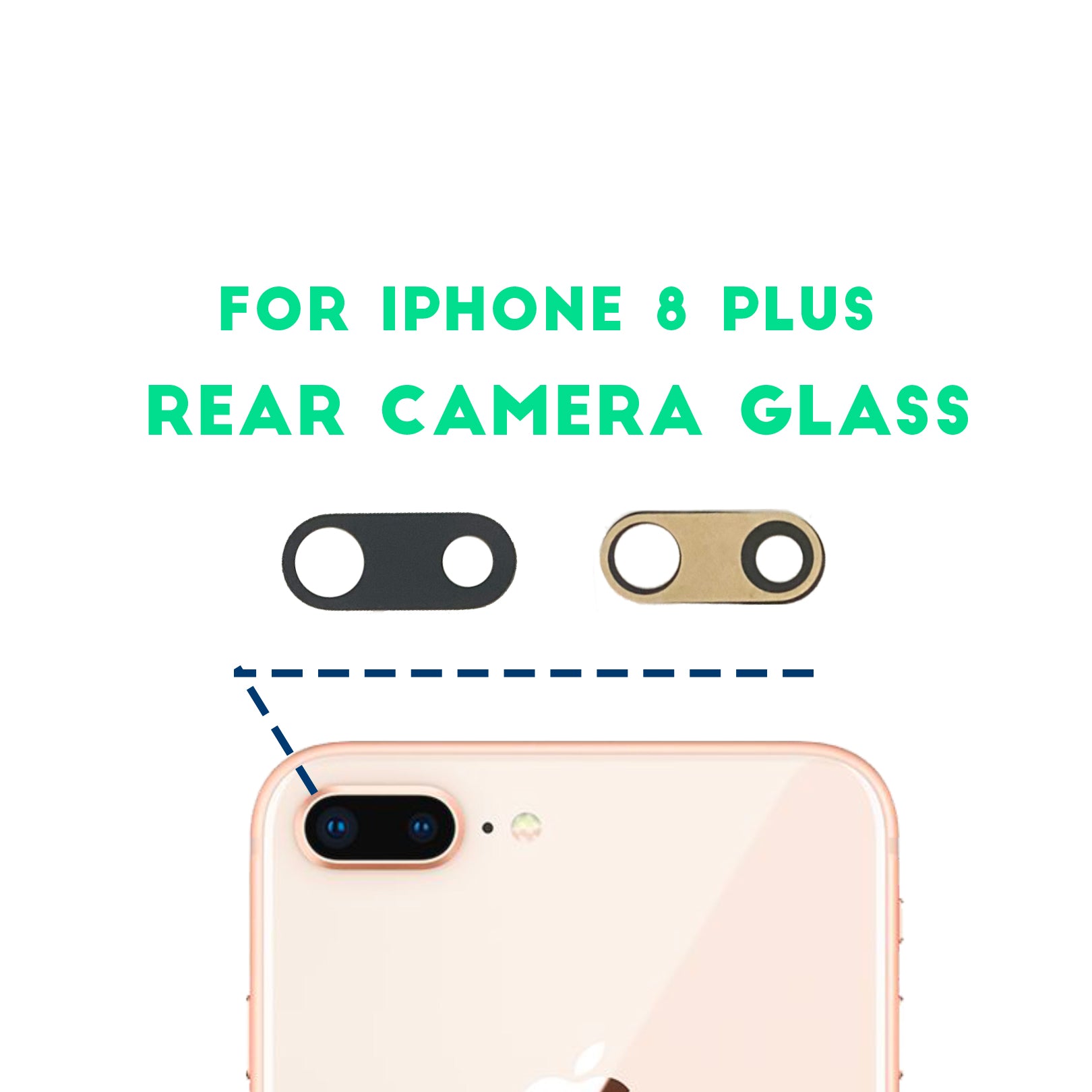iPhone 8 Plus Replacement Rear Camera Glass- Fixo